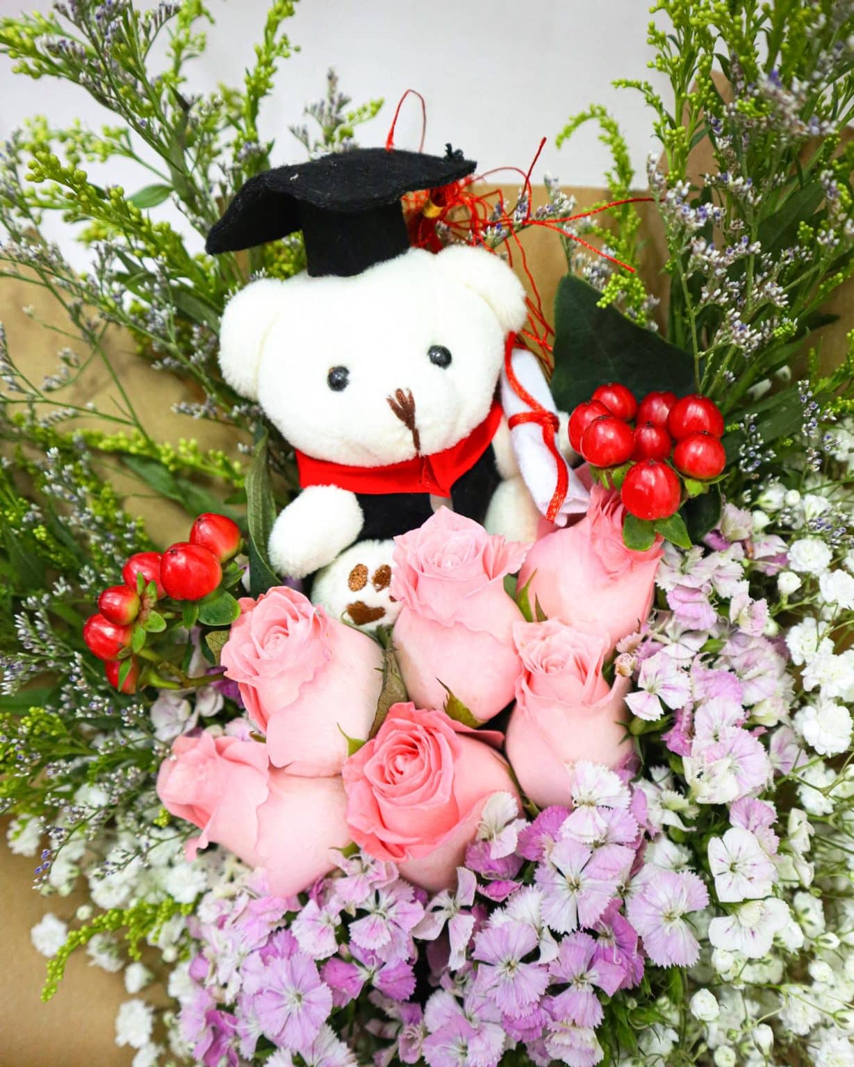 Pink Rose Graduation Bouquet | Flowers and Kisses Singapore