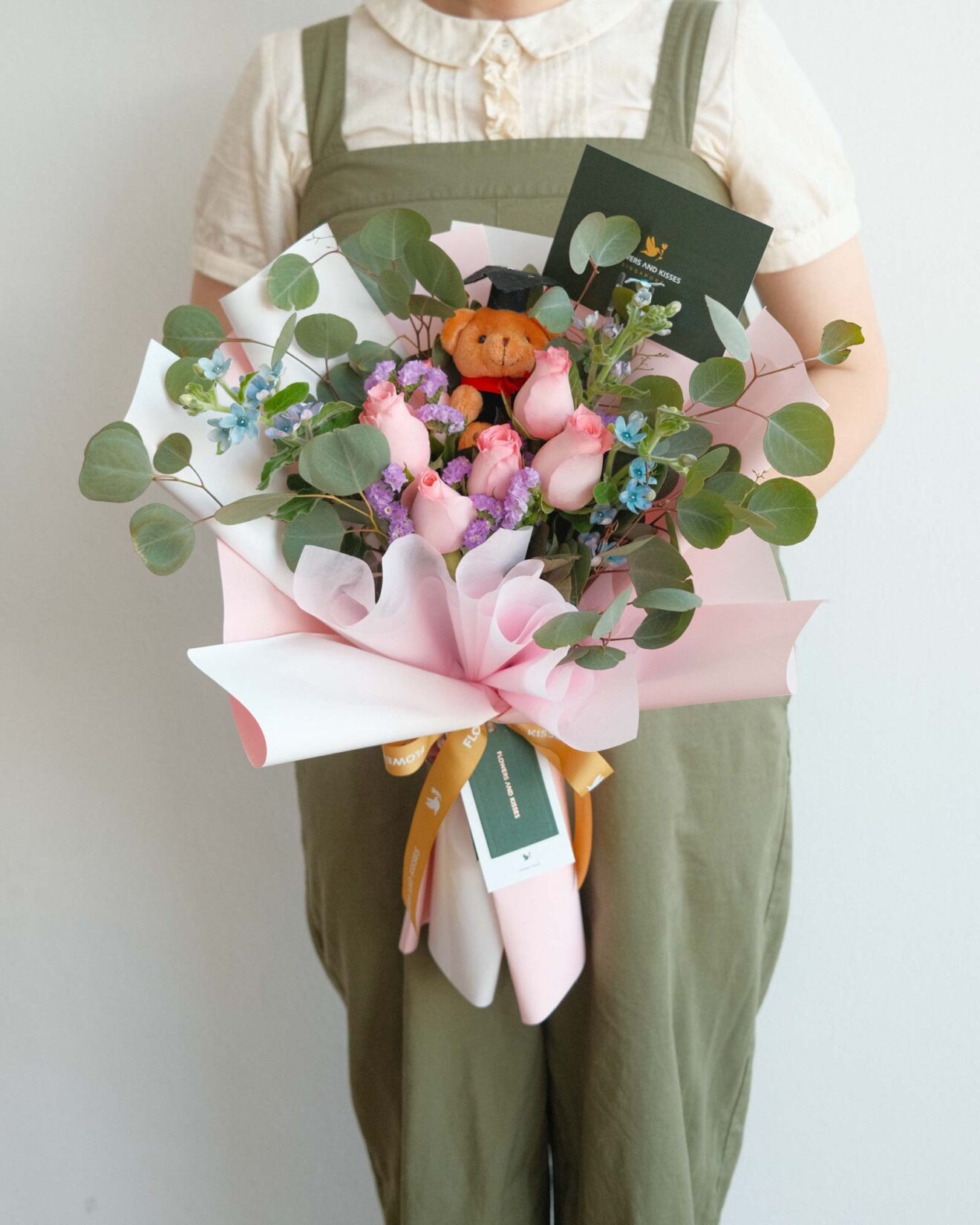 Pink Rose Graduation Bouquet | Flowers and Kisses Singapore