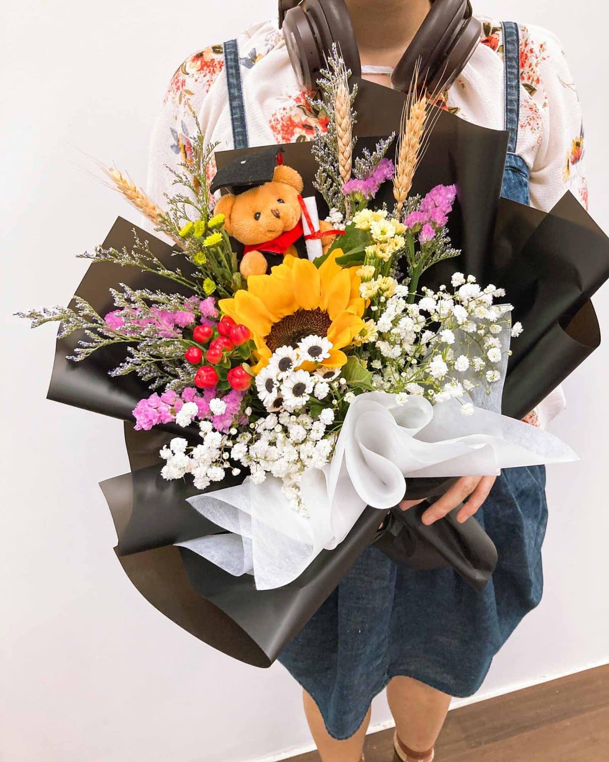 Sunflower Graduation Bouquet | Flowers and Kisses