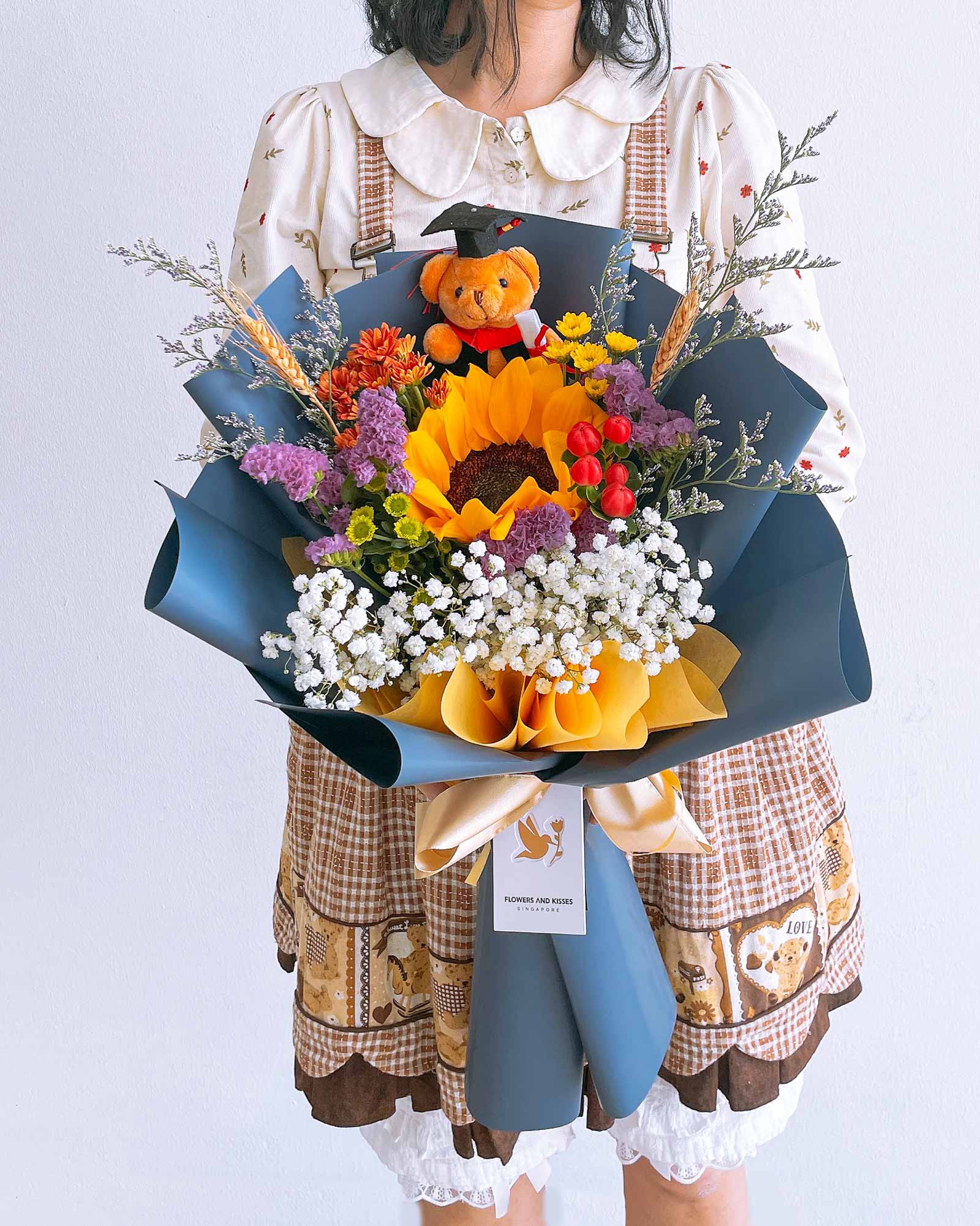 Sunflower Graduation Bouquet | Flowers and Kisses