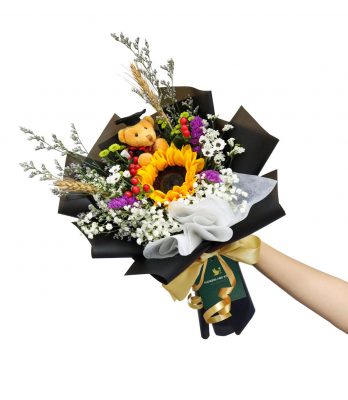 Sunflower Graduation Bouquet | Flowers and Kisses