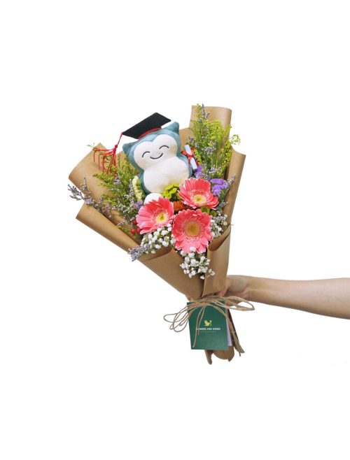 Pink Rose Graduation Bouquet | Flowers and Kisses Singapore