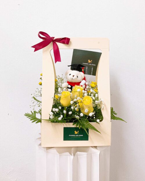 Pink Rose Graduation Bouquet | Flowers and Kisses Singapore