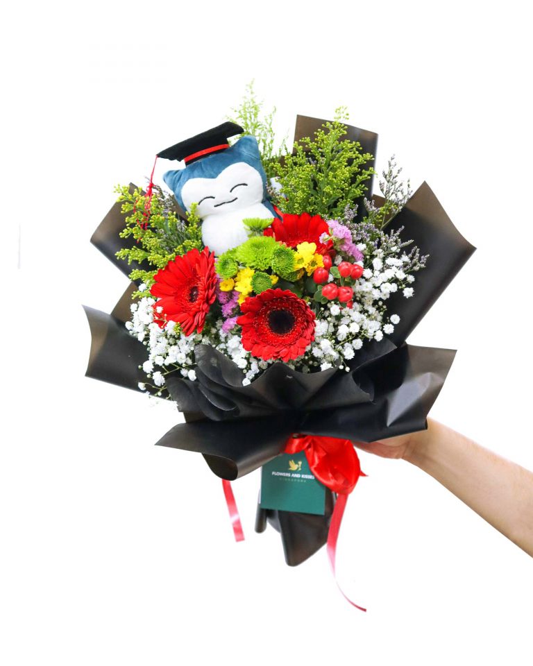 Red Daisy Snorlax Graduation | Flowers and Kisses